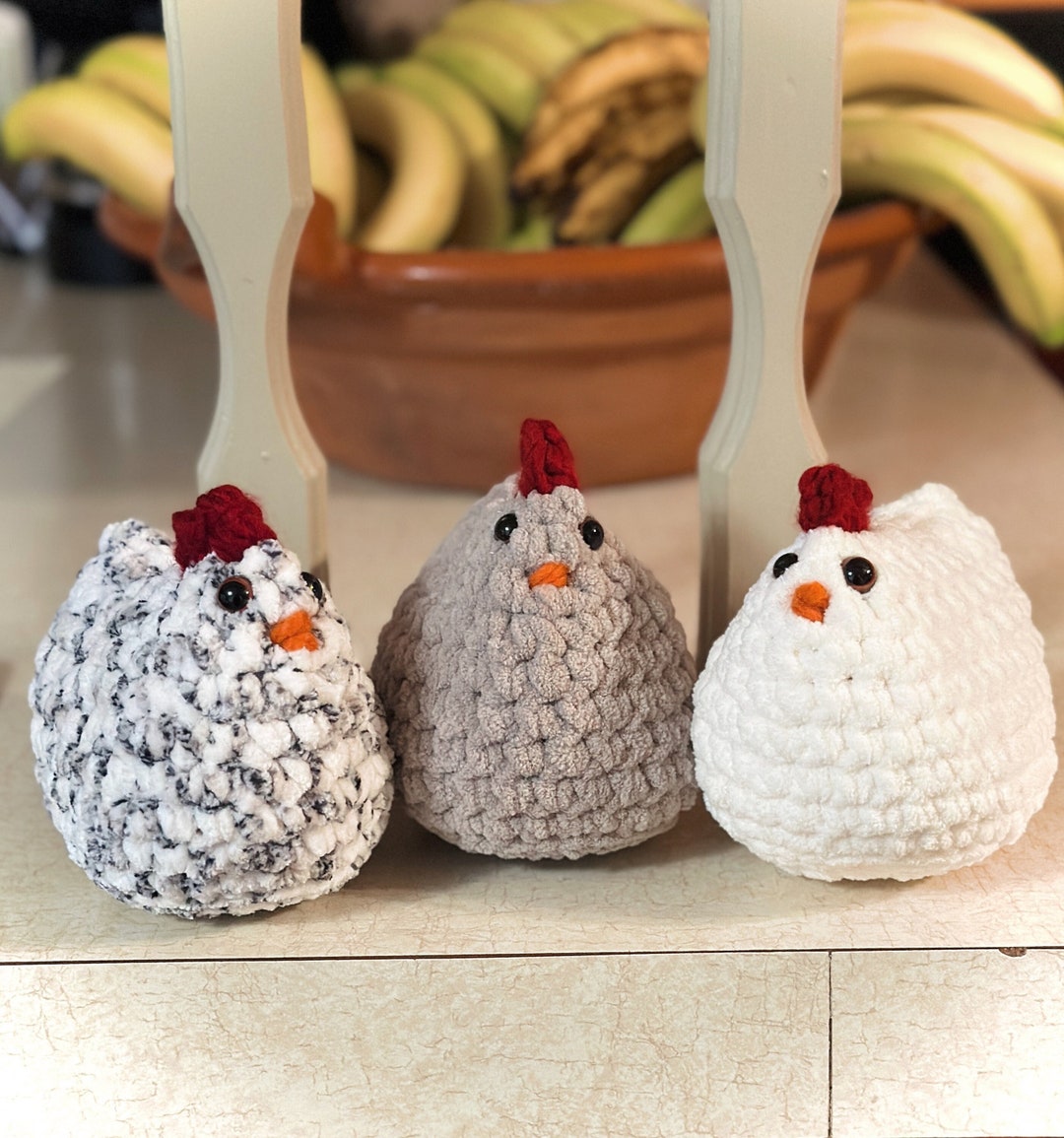 Crochet Chicken Plush Cute Chicken Decor Chicken Gift Handmade Chicken ...