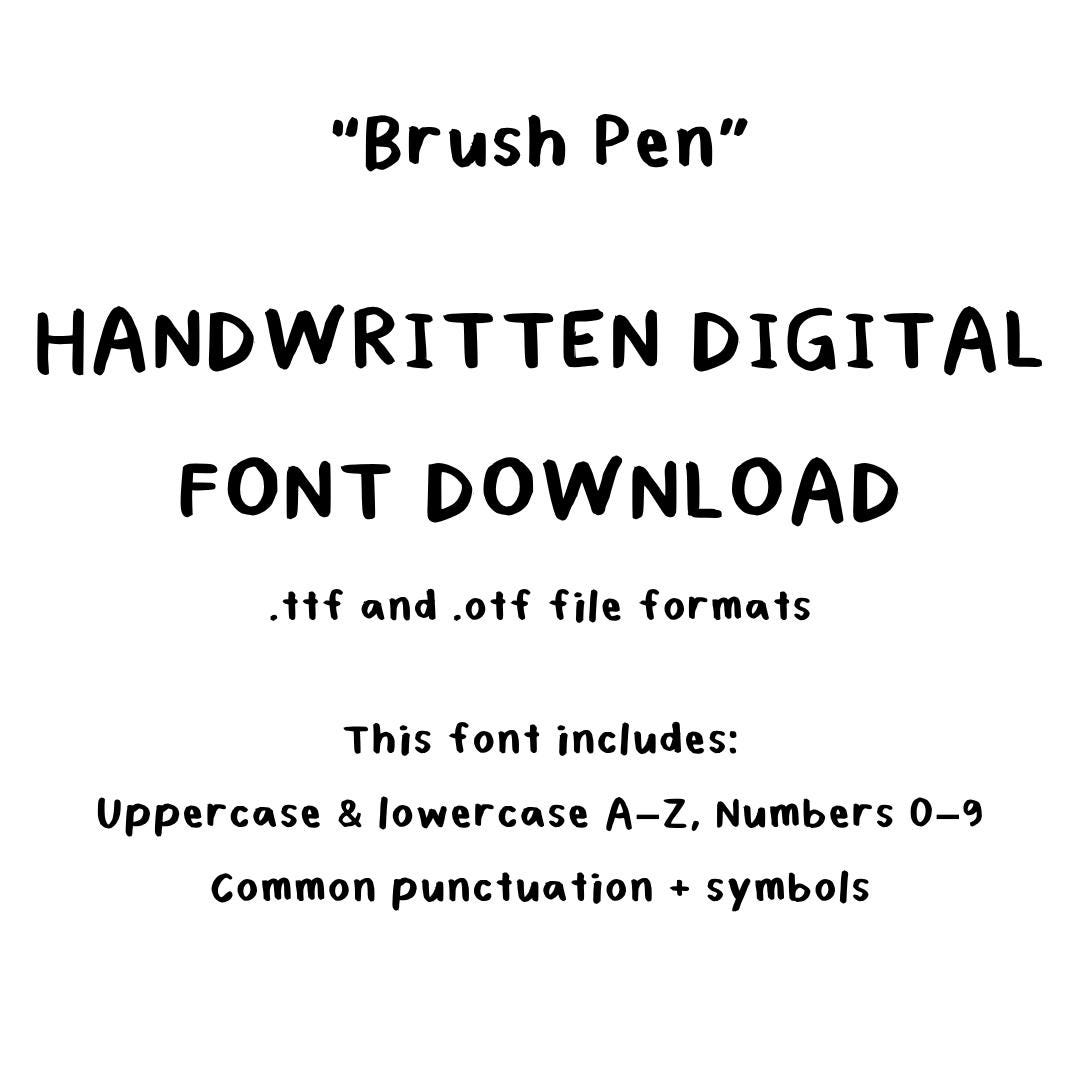 Handwritten Font - "brush Pen" - Etsy Australia