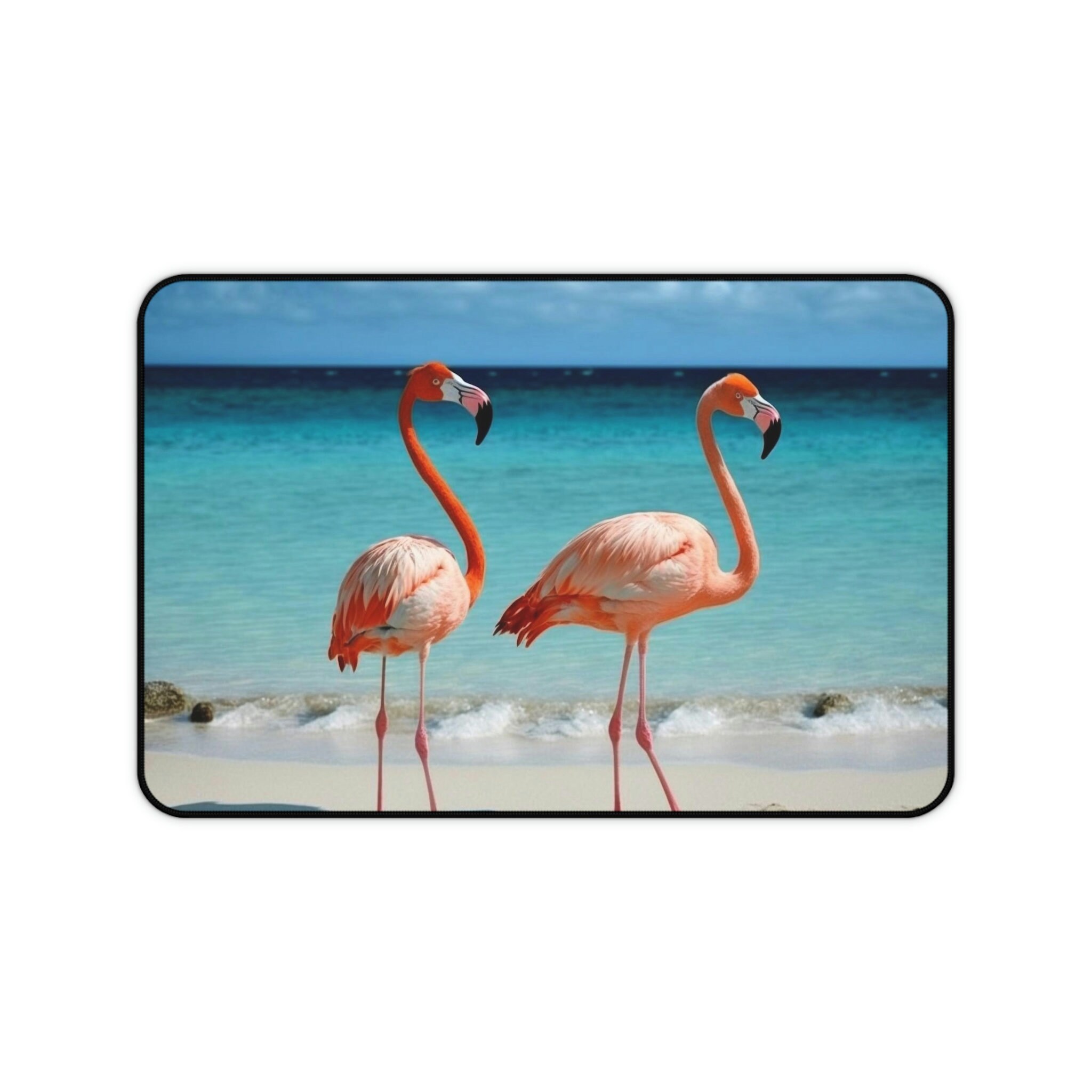 Cutesy Beach Flamingos Desk Mat Mouse Pad 3 Sizes Available Non-slip ...