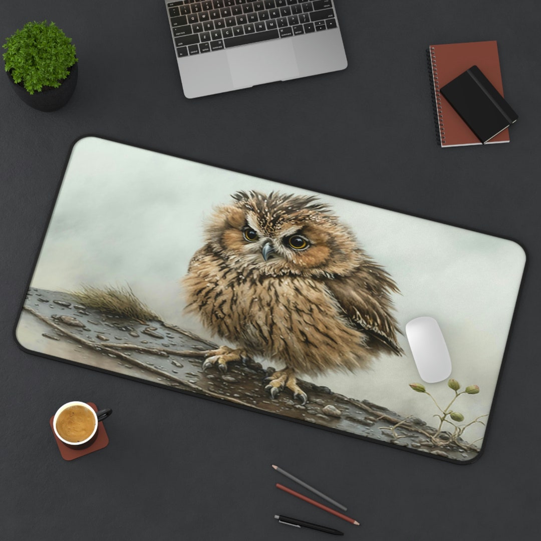 Animal Desk Mat, Owl Desk Pad, Cute Mousepad, Owl Mouse Pad, Nature ...