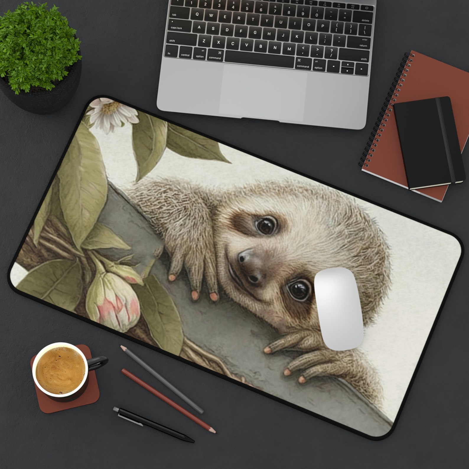 Sloth Desk Pad Cute Desk Mat Cute Animal Mousepad Sloth - Etsy