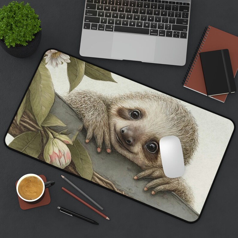 Sloth Desk Pad Cute Desk Mat Cute Animal Mousepad Sloth - Etsy
