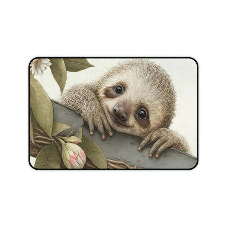 Sloth Desk Pad Cute Desk Mat Cute Animal Mousepad Sloth - Etsy