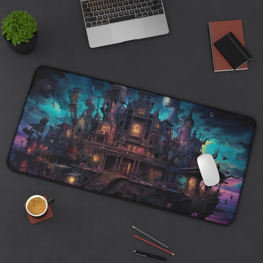Macabre Mansion Desk Mat Trippy Mouse Pad Edgar Allan Poe - Etsy