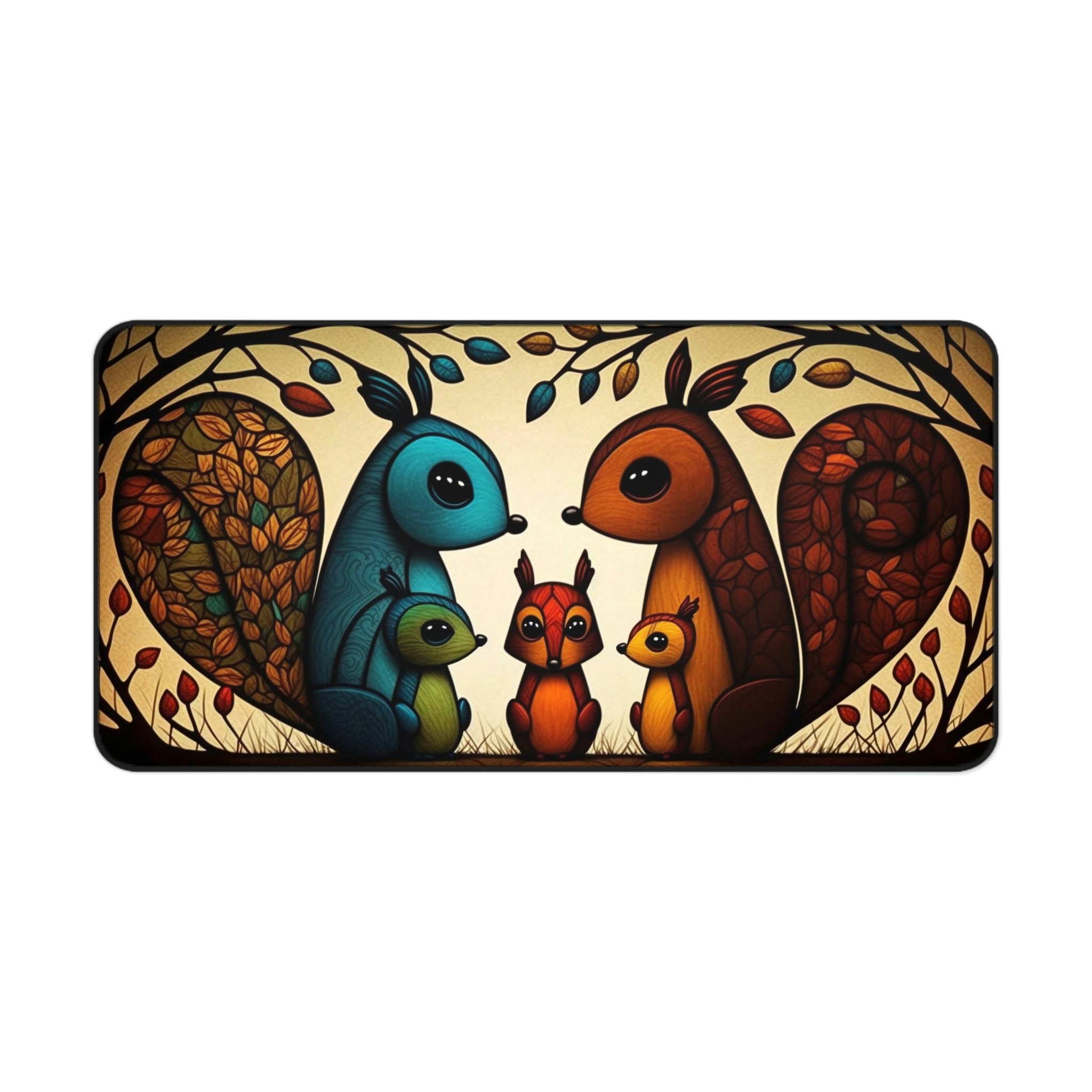 Artisan Squirrel Family Playmat Gaming Setup Game Room Decor Squirrel ...
