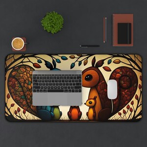 Artisan Squirrel Family Playmat Gaming Setup Game Room Decor Squirrel ...