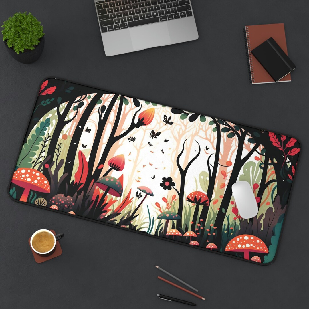 Botanical Mushroom Forest Playmat Gaming Play Mat Mushroom Mousepad ...