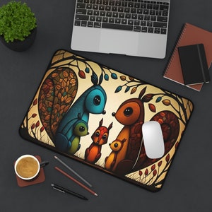 Artisan Squirrel Family Playmat Gaming Setup Game Room Decor Squirrel ...