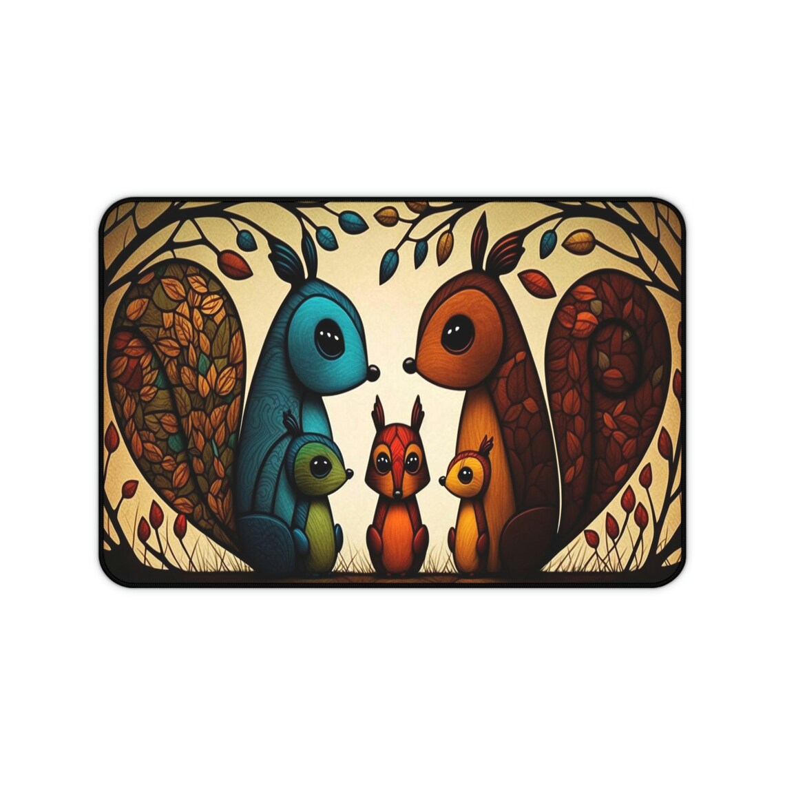 Artisan Squirrel Family Playmat Gaming Setup Game Room Decor Squirrel ...