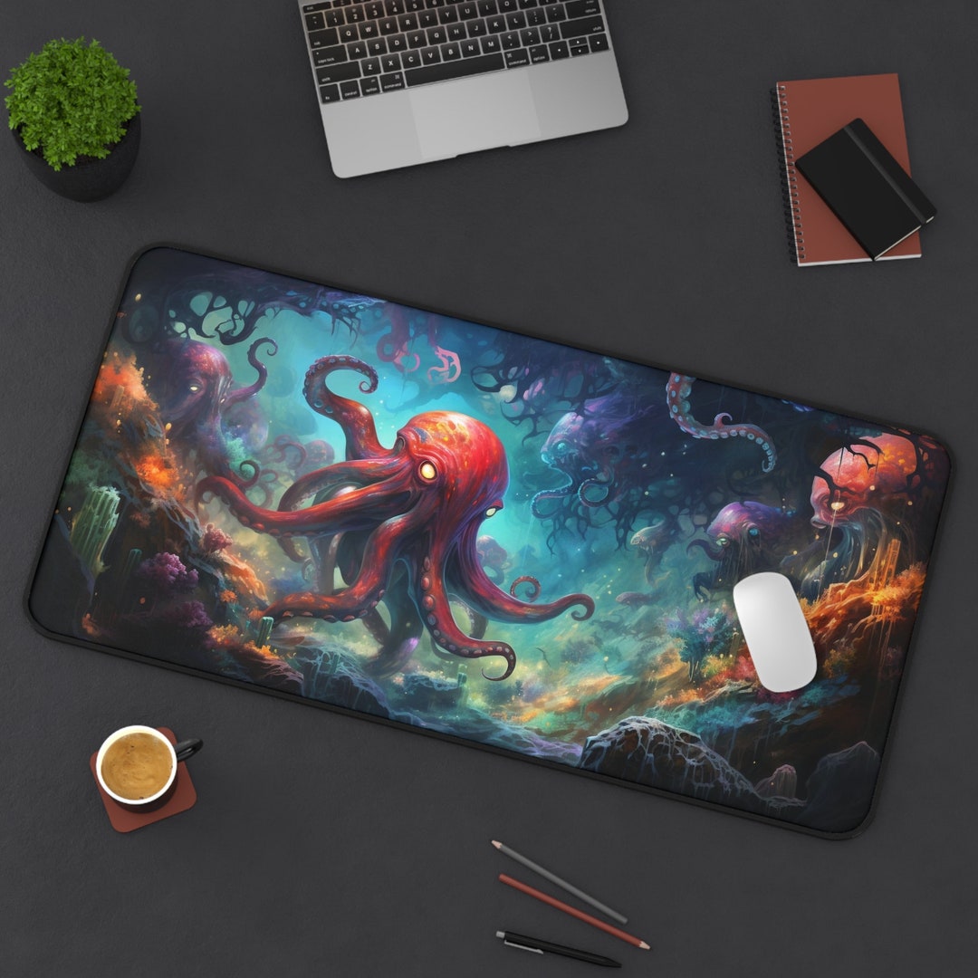 Colorful Octopus Desk Mat, Cute Desk Mat, Gaming Mouse Pad, Large ...
