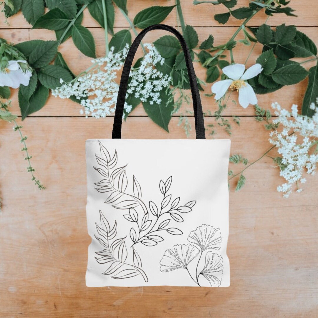 Flower Tote Bag | Tote Bag Floral Tote Aesthetic Bag Grocery Bag Tote ...