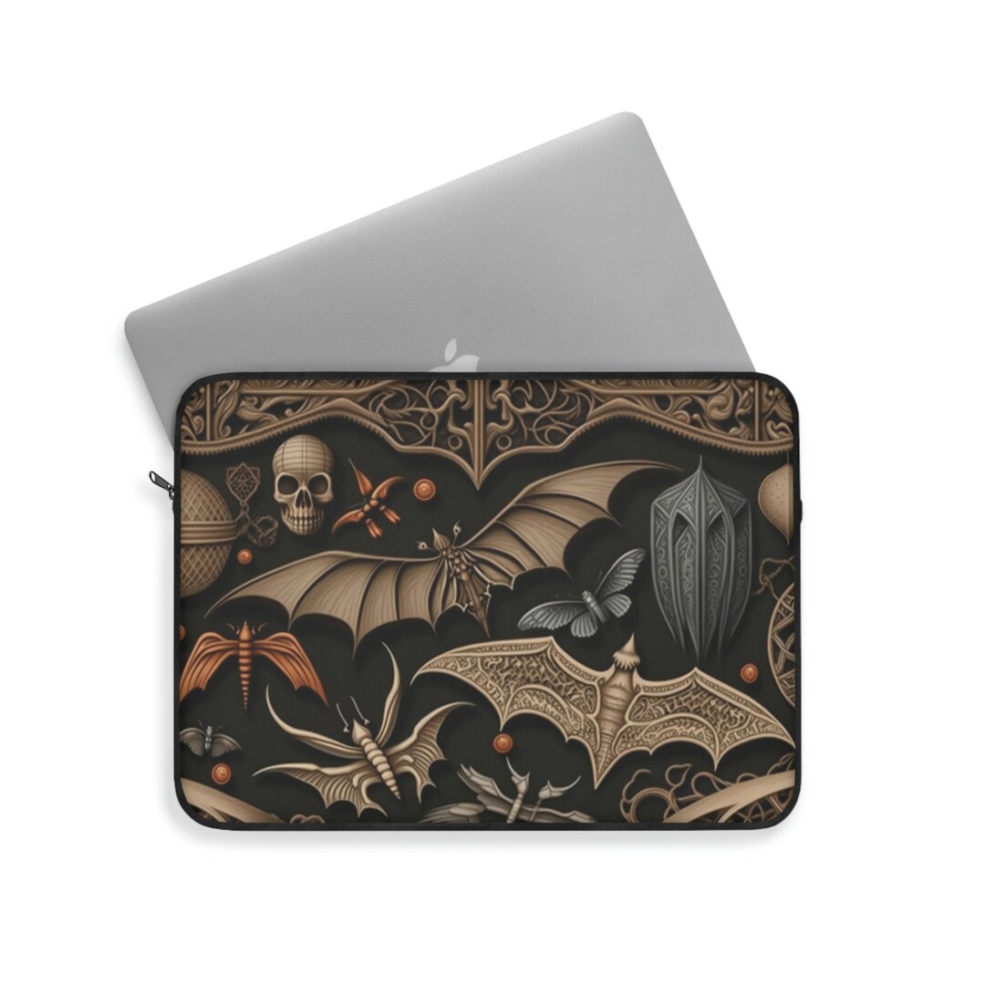 Goth Laptop Sleeve Goth Gift Moth Laptop Case Bat Case Goth Computer ...