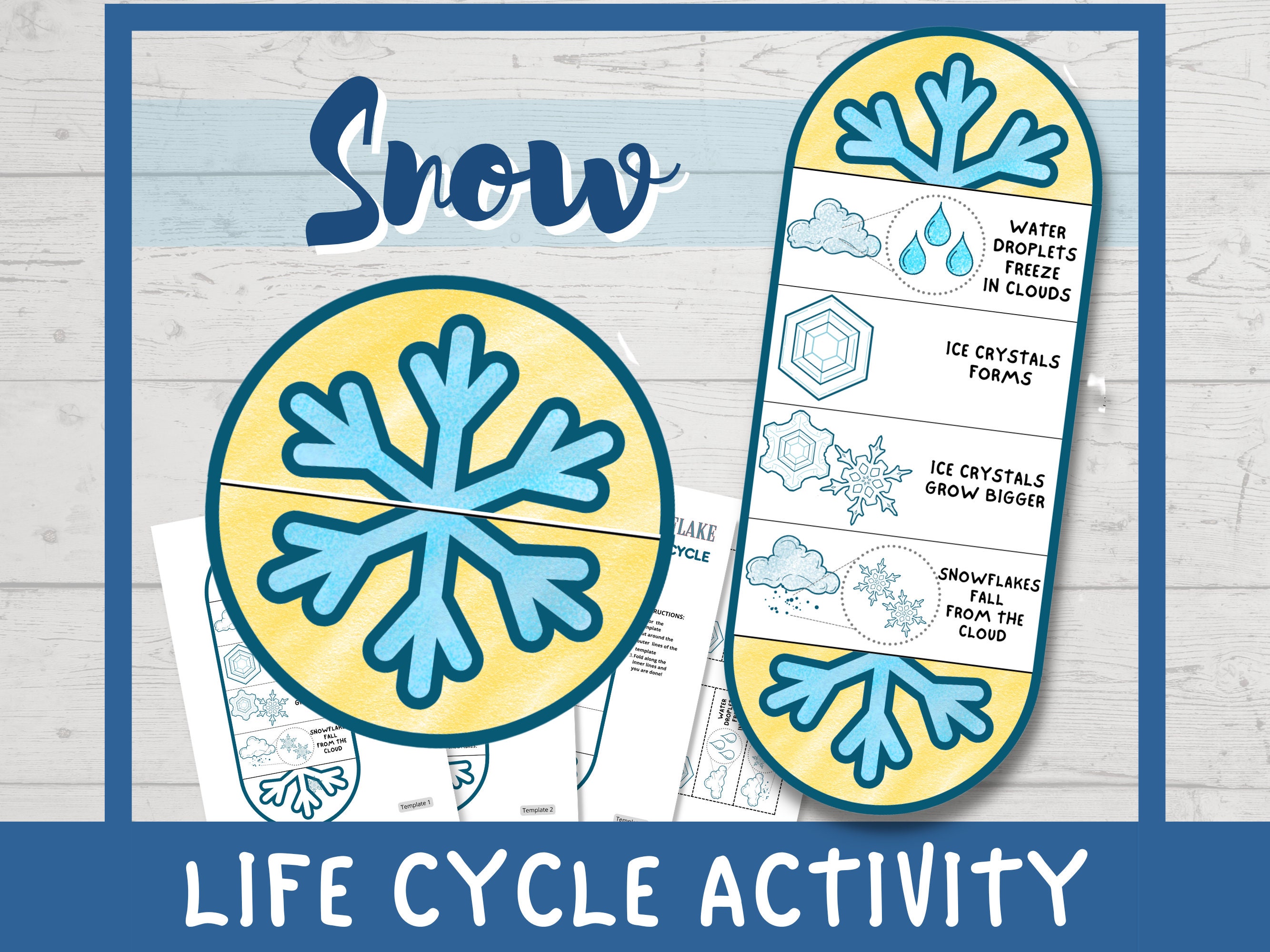 SNOW Life Cycle Christmas Snow Unit Study Montessori Learning Science ...
