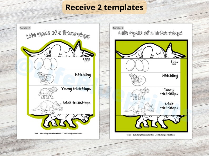 Triceratops Dinosaur Life Cycle Learning Activity for Kids - Etsy
