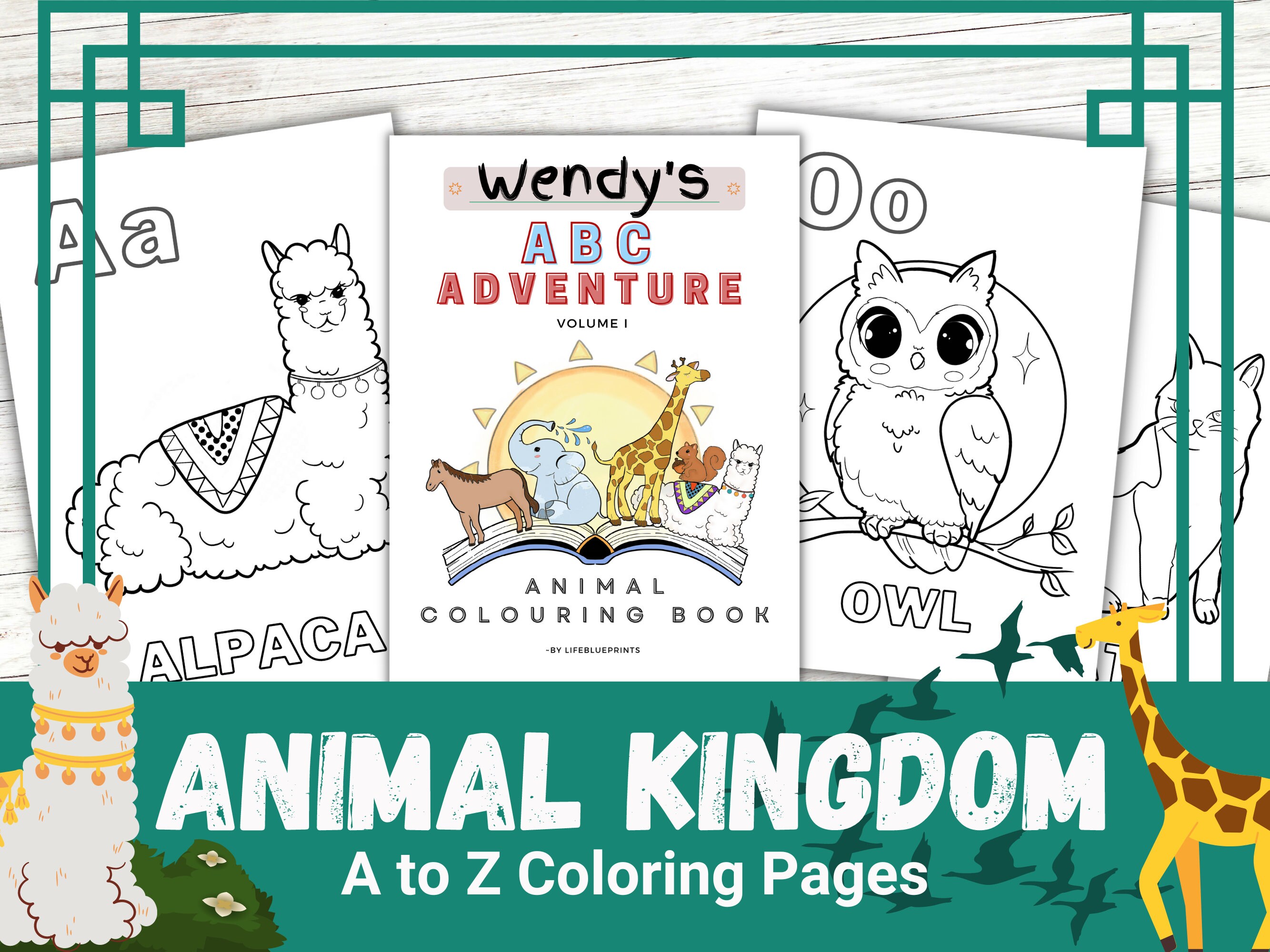 Cute Animal Alphabet Coloring Book for Toddlers & Preschoolers ...