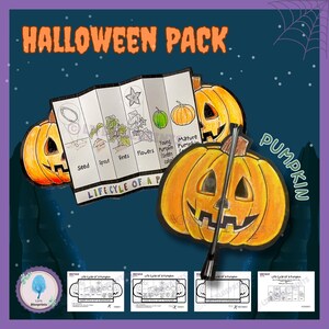 Halloween Life Cycle Pack | Grey Wolf, Bat, Pumpkin, Owl, Spider ...