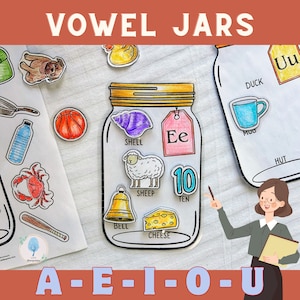 Vowel Jars | Educational Game for Toddlers Learning Vowels | Sorting ...