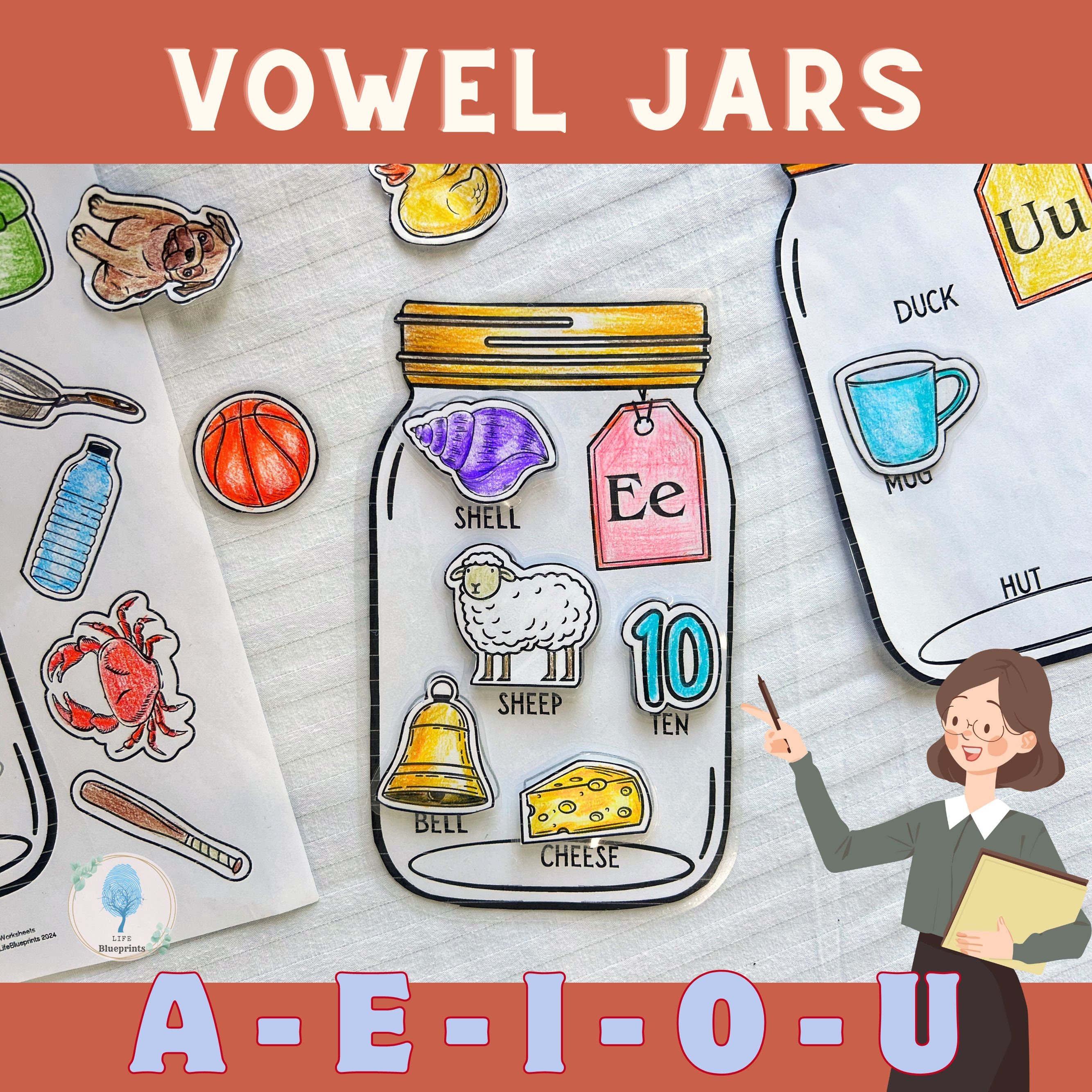 Vowel Jars | Educational Game for Toddlers Learning Vowels | Sorting ...
