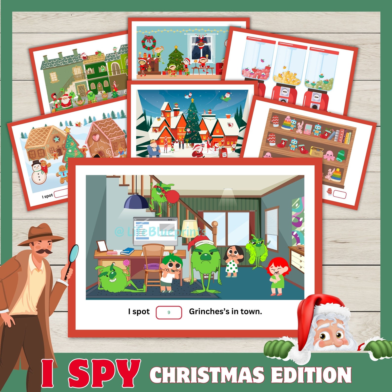 CHRISTMAS I Spy Printable Games - Christmas Game, Activity, Party ...