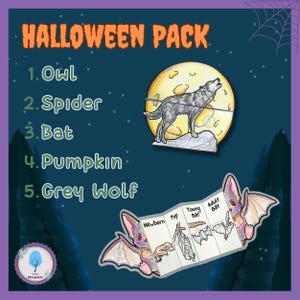 Halloween Life Cycle Pack | Grey Wolf, Bat, Pumpkin, Owl, Spider ...
