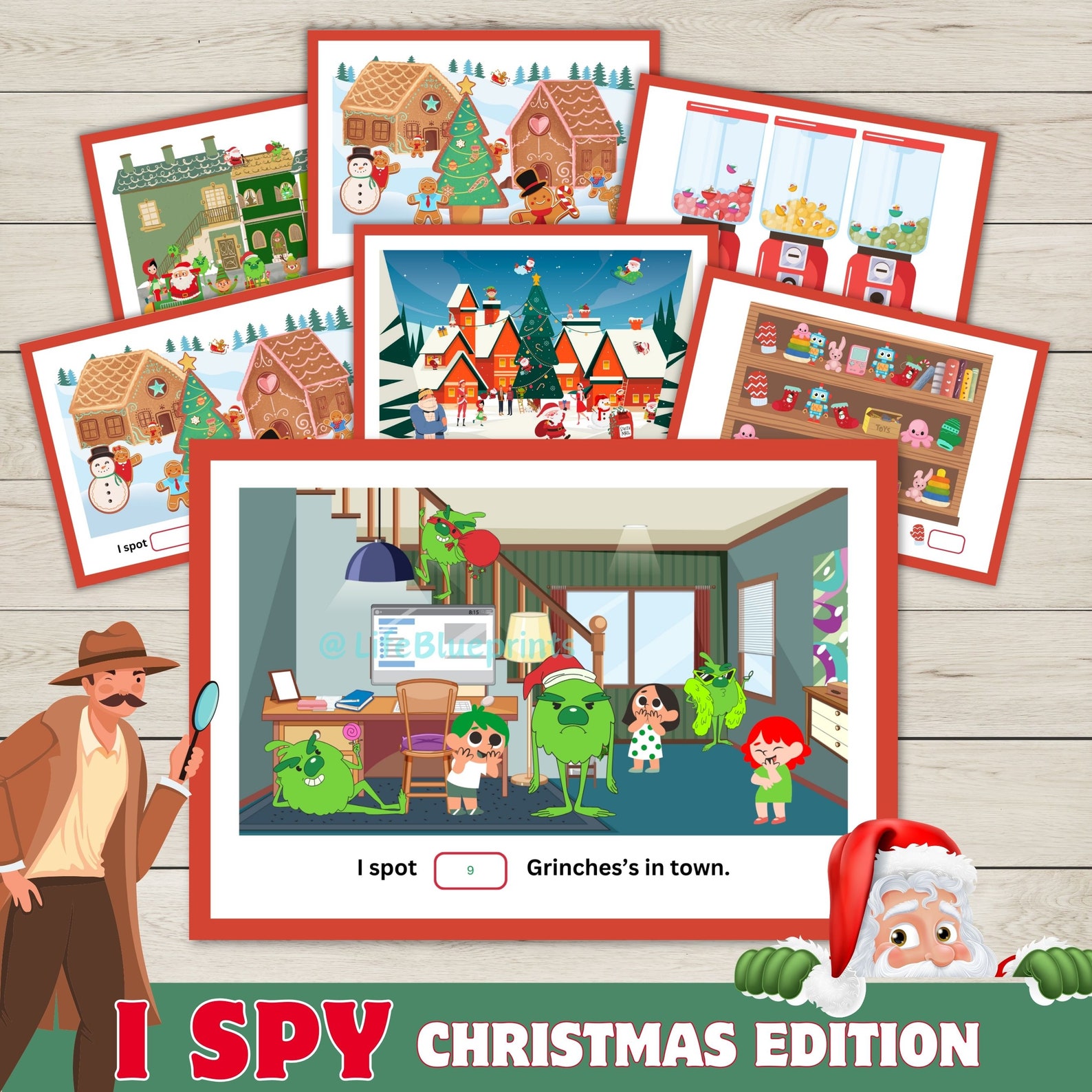 CHRISTMAS I Spy Printable Games - Christmas Game, Activity, Party ...