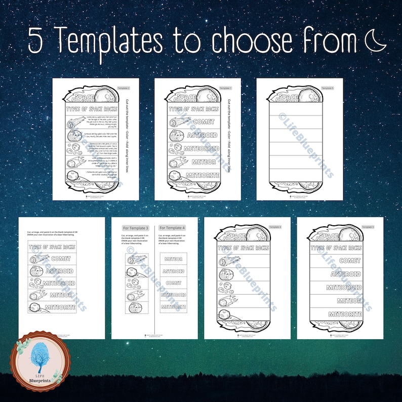 Space Rocks Foldout Craft | Comets, Asteroids, Meteors Activity ...