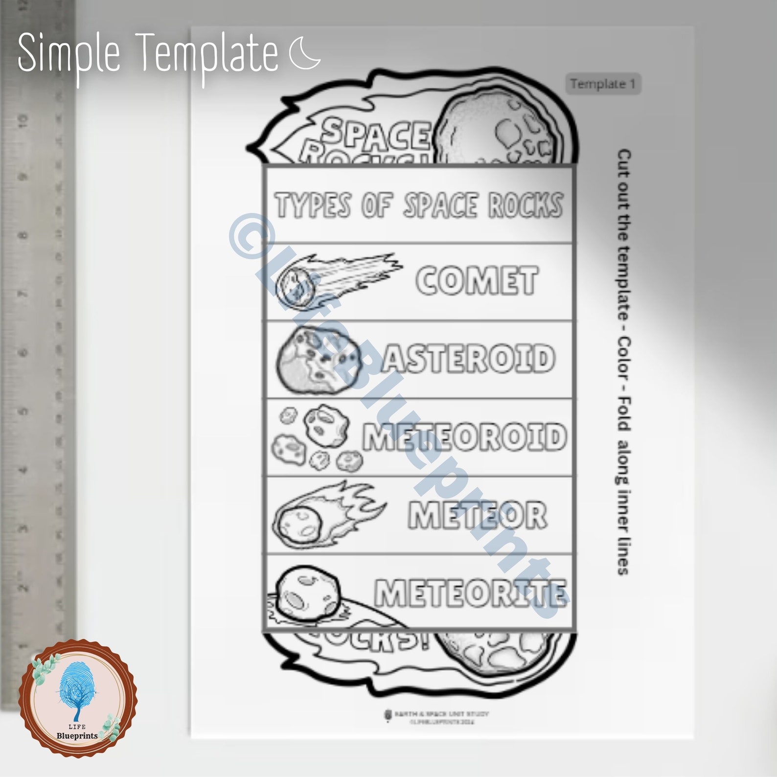 Space Rocks Foldout Craft | Comets, Asteroids, Meteors Activity ...
