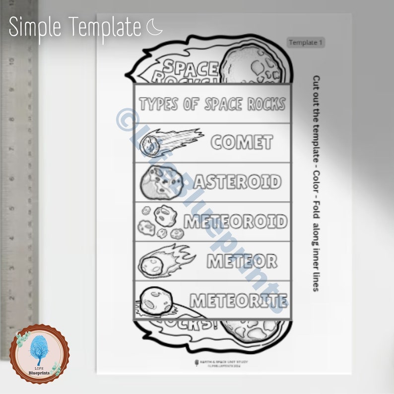 Space Rocks Foldout Craft | Comets, Asteroids, Meteors Activity ...