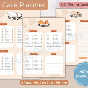 Dog Care Weekly Check List Simple & Easy | Weekly Pet Care Planner ...