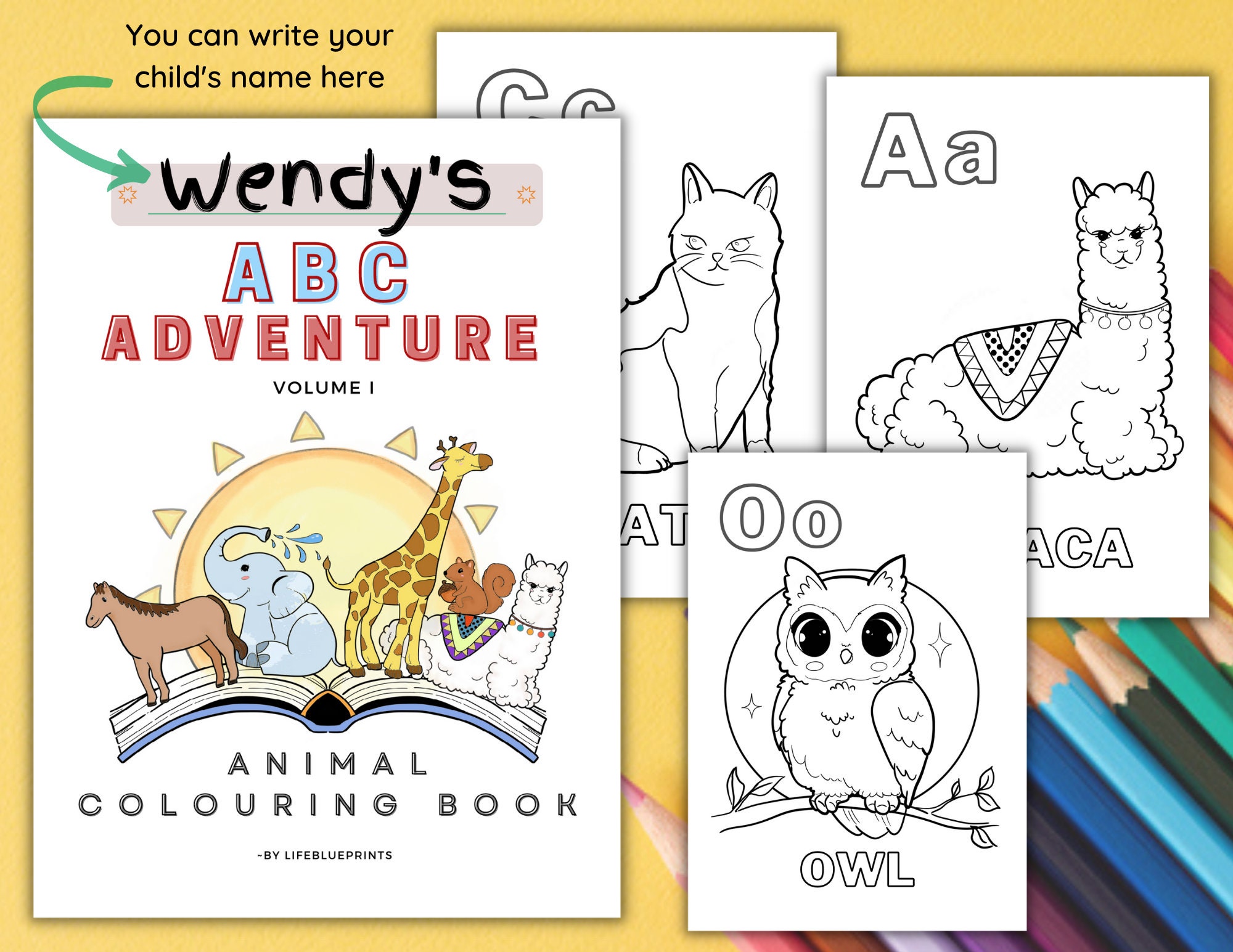 Cute Animal Alphabet Coloring Book for Toddlers & Preschoolers ...