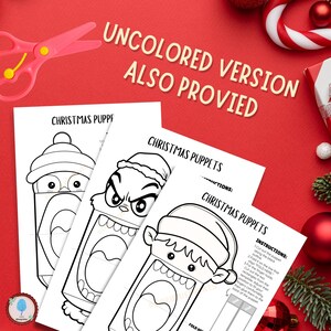 Christmas Paper Puppets: Santa, Grinch, Elves, Snowman, Reindeer ...