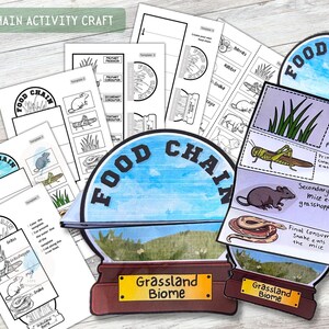 Grassland Food Chains Unit Study | Snow Globe | Food Web Printable | A4 ...