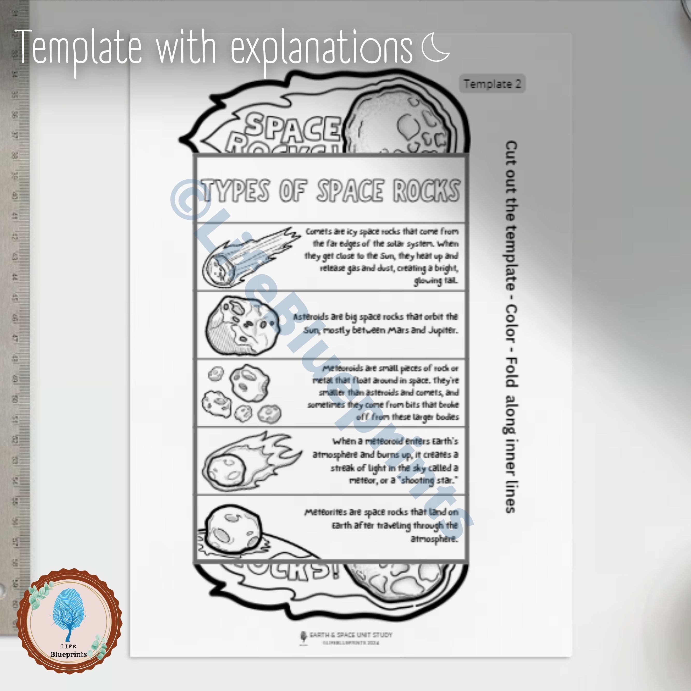 Space Rocks Foldout Craft | Comets, Asteroids, Meteors Activity ...