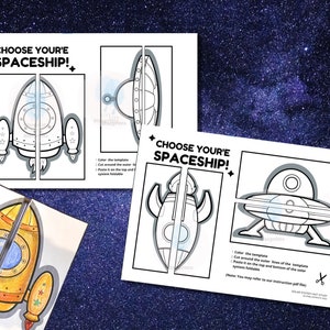 Solar System Planets Spaceship Foldout Space Learning Homeschool ...