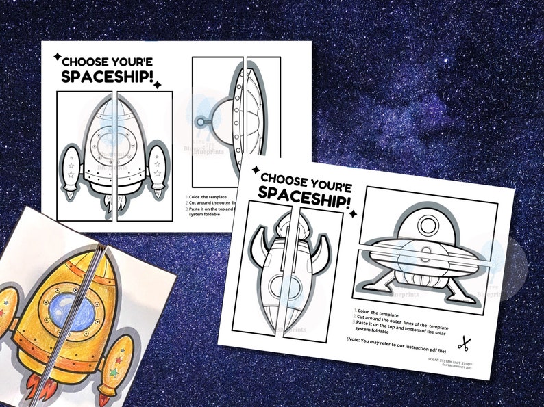 Solar System Planets Spaceship Foldout Space Learning - Etsy