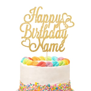 Personalized Happy Birthday Cake Topper Engraved Cake Topper With Any ...