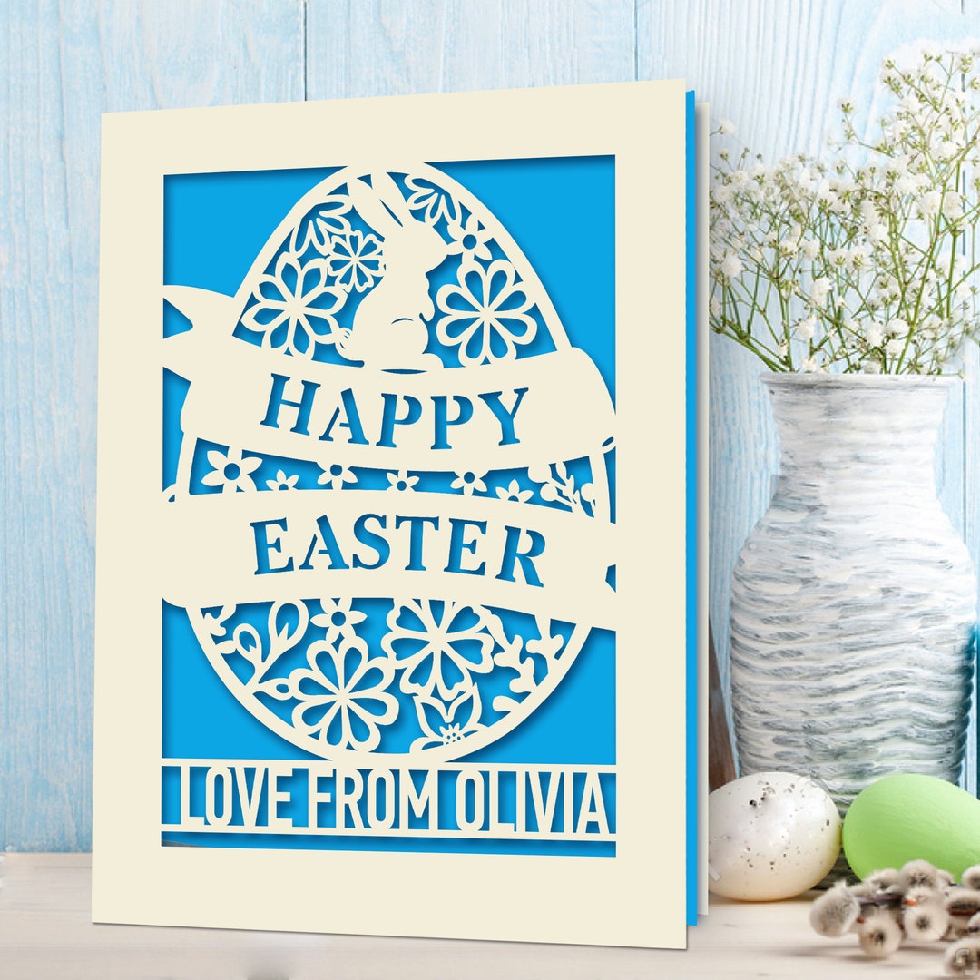 Personalized Happy Easter Card for Her Custom Easter Card for Him ...