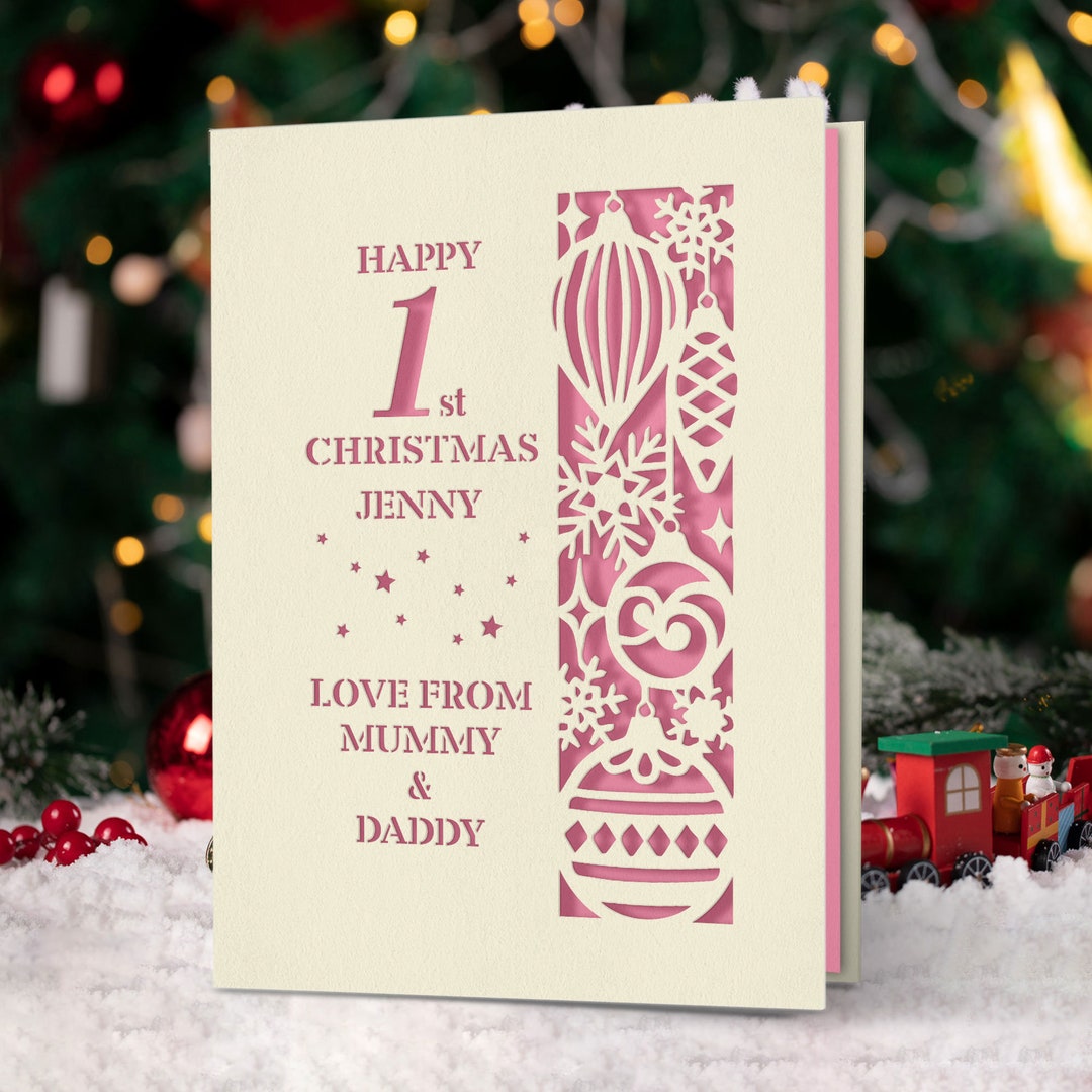 First Christmas Baby Card Personalized Christmas Cards for New Baby ...