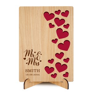 Personalized Wooden Wedding Card Mr and Mrs Gifts Custom Wedding ...