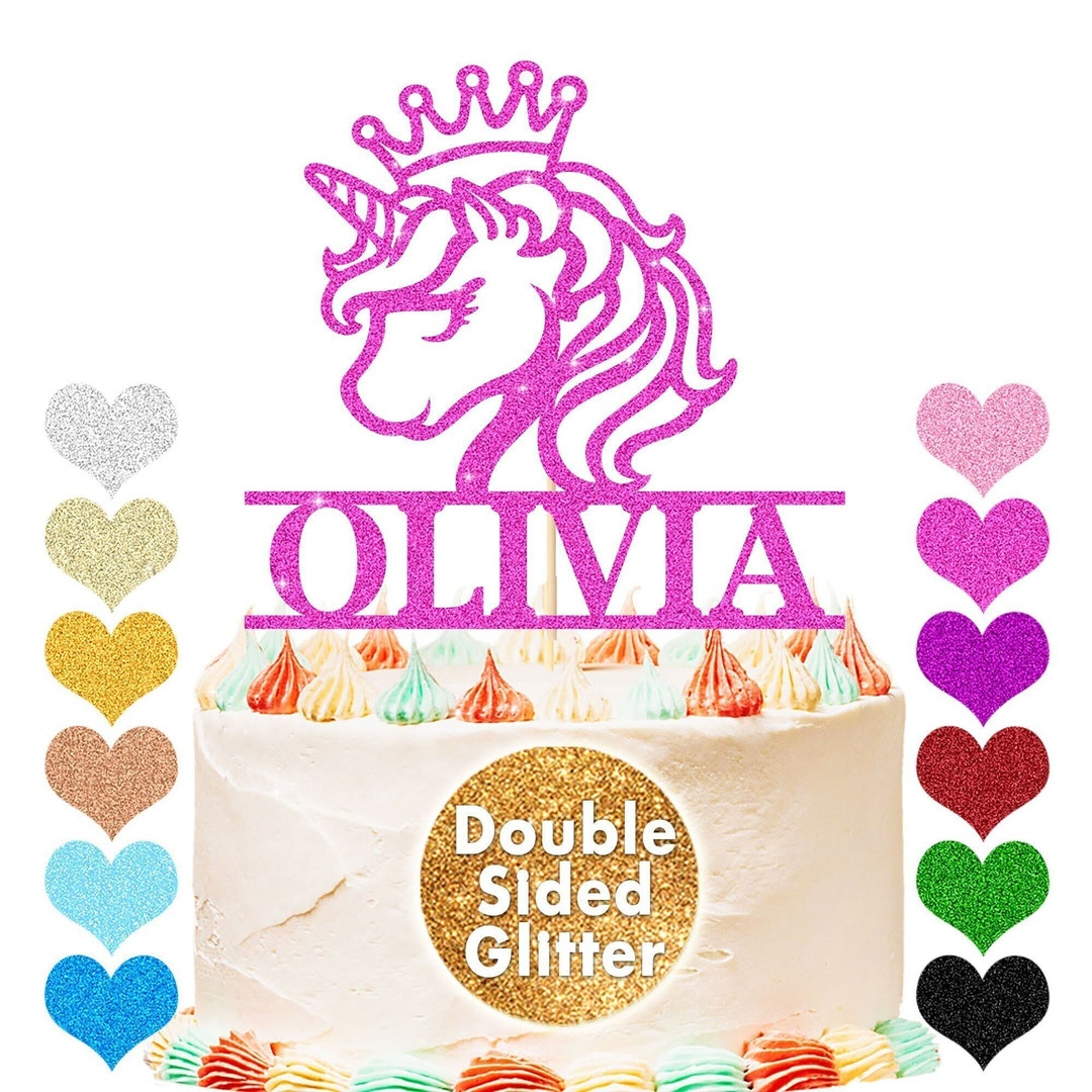 Personalized Unicorn Cake Topper for Girls Customised Cake Topper With ...