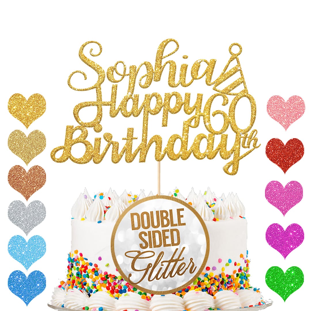 Personalized Happy Birthday Cake Topper Custom Cake Topper With Any