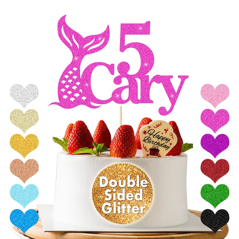 Cake Topper 5th Mermaid - Etsy