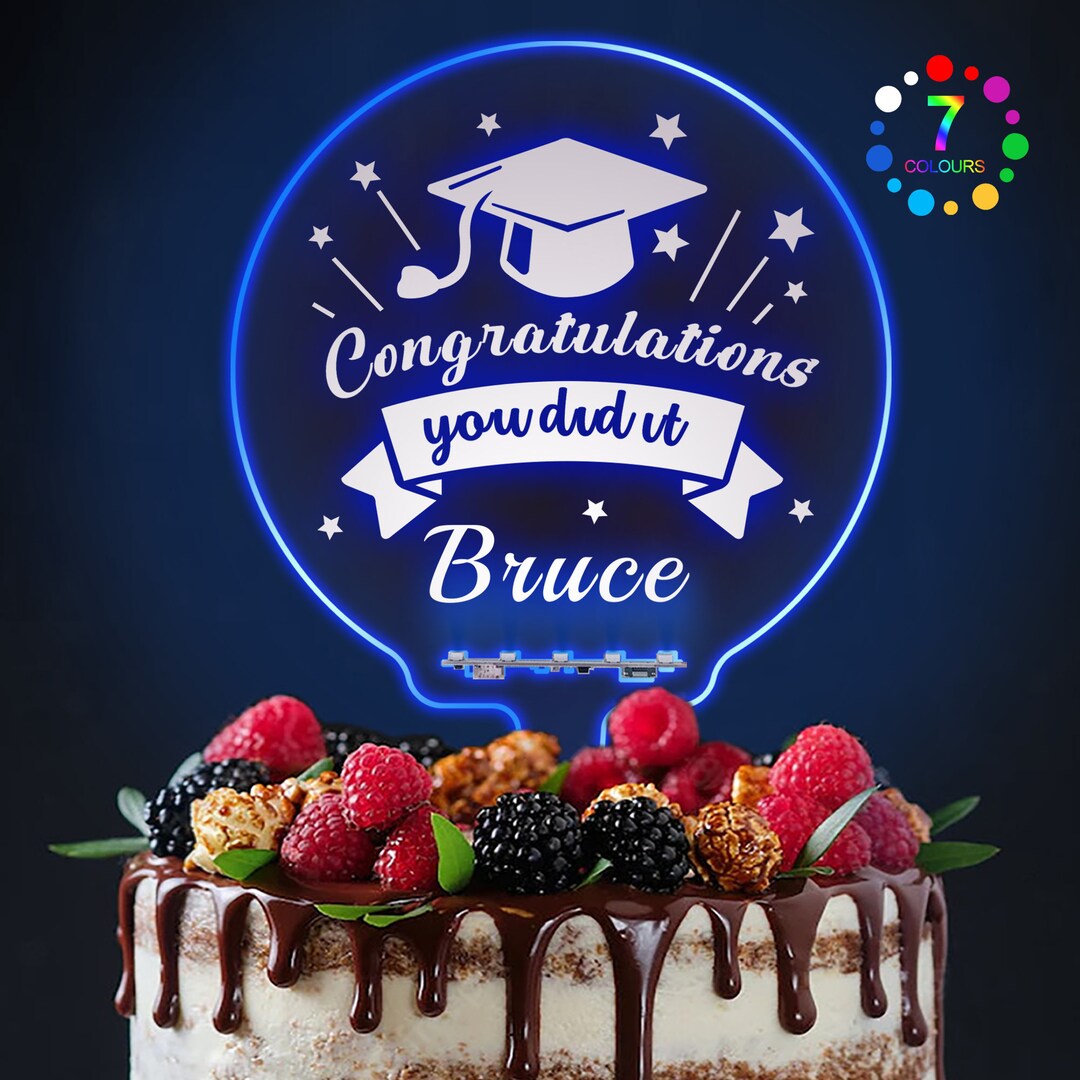 LED Personalized Graduation Cake Toppers 2025 Congrats Graduation Cake ...