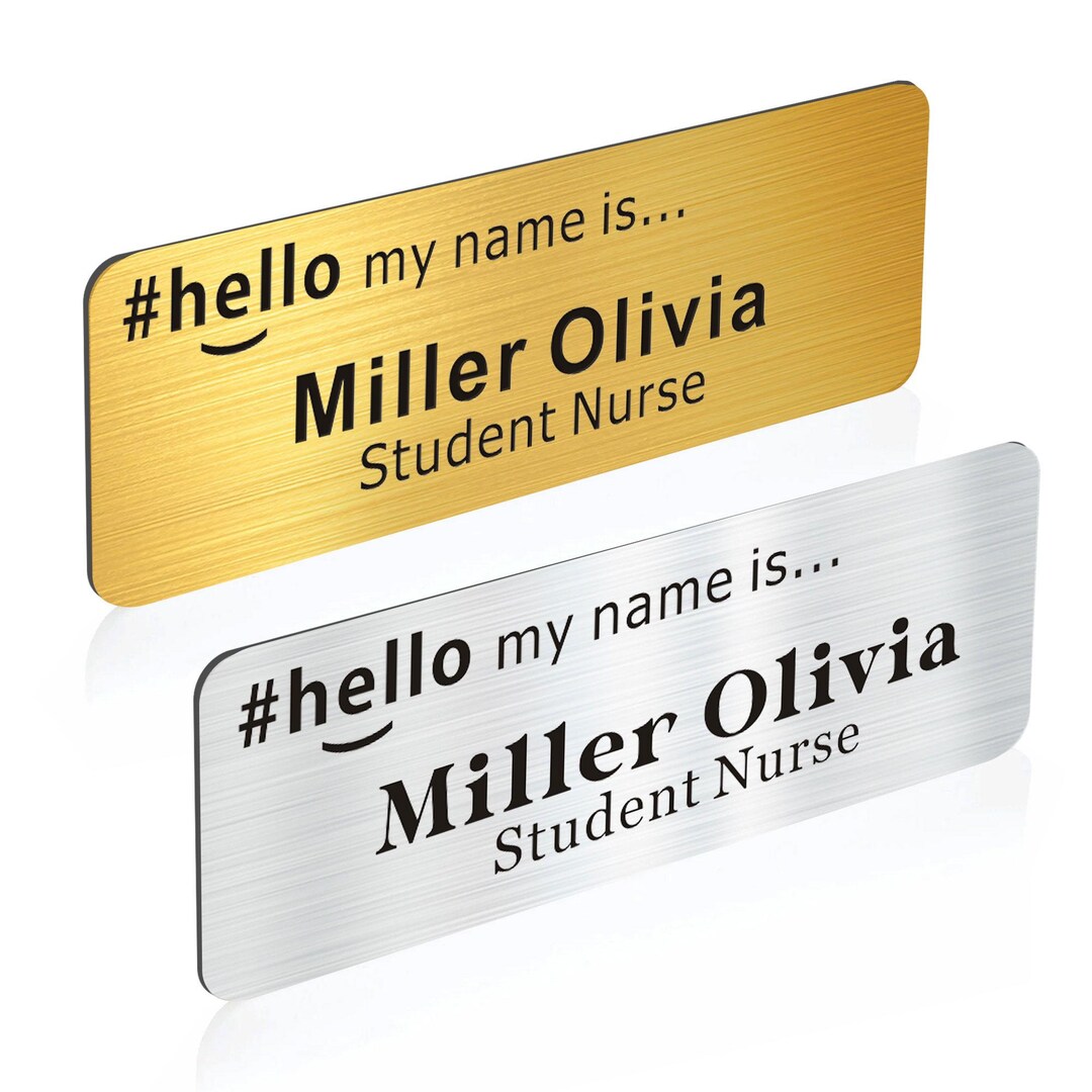 Name Badges Personalized Name Tags Custom Laser Engraved Name Badges ...