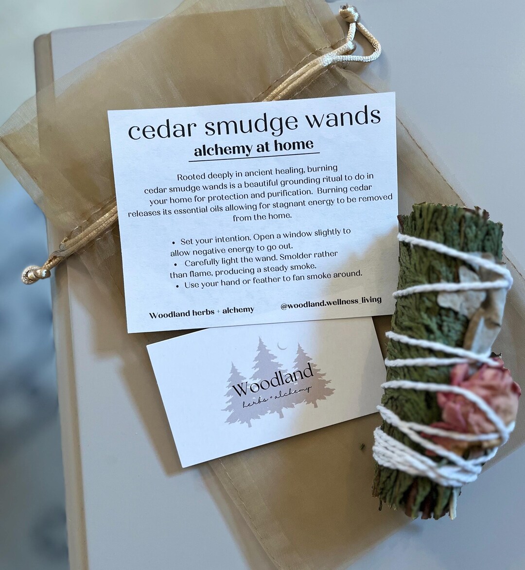 Smudge Wands Botanical Ritual Cedar Sage Rose Smudge Wands New England ...