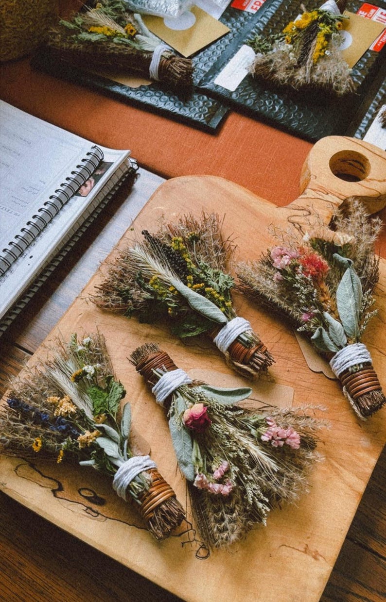 Home Decor Witches Broom Herbal Besom Hostess Gift Cottagecore Autumn ...