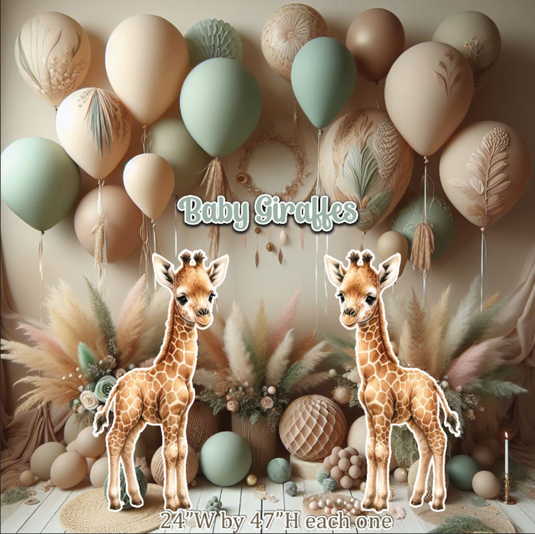 2 Baby Giraffes, Baby Shower, Safari, Party Props, Birthday Props ...