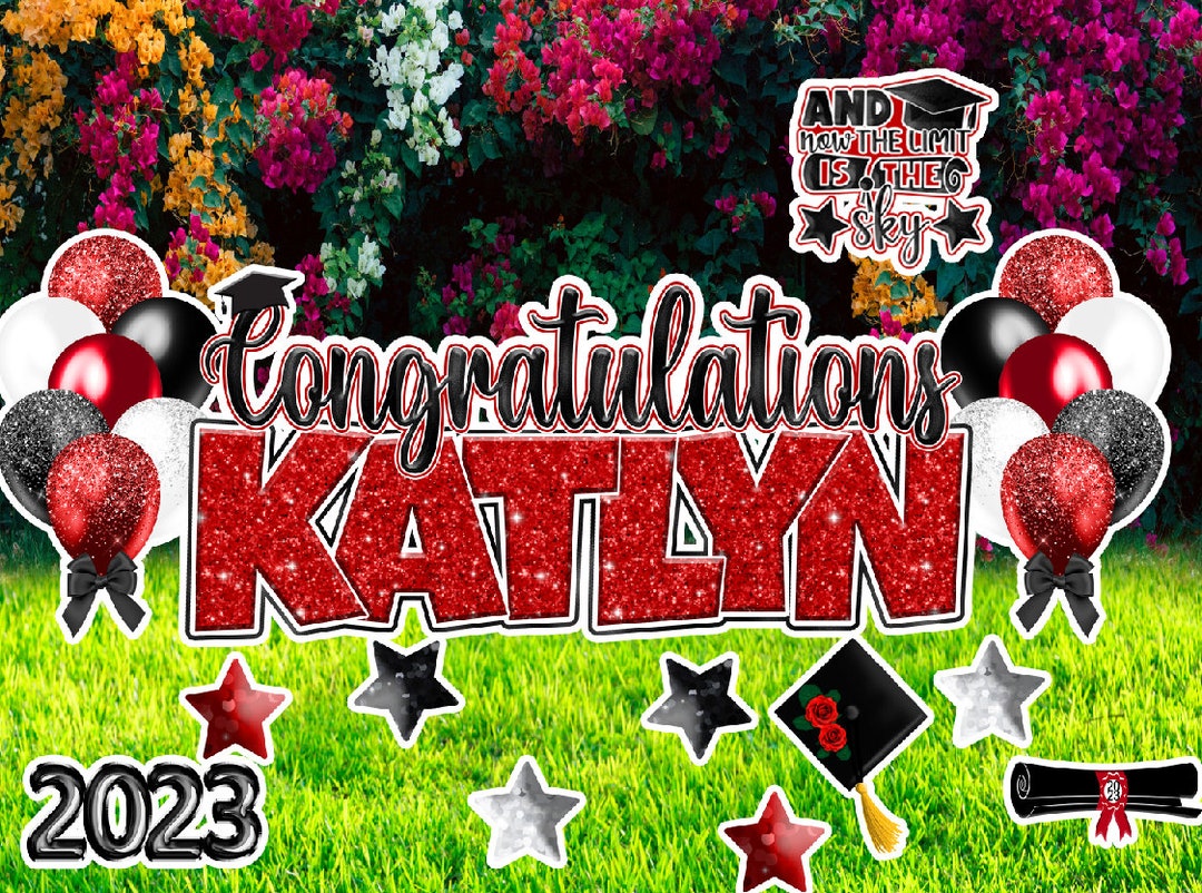 Congratulation Name Custom Sign With School Colors Graduation Class ...