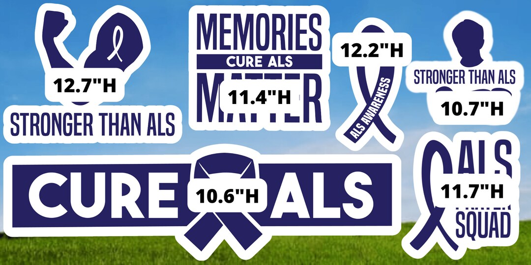 ALS Awareness MAN Coroplast Cutouts Lawn Sign Yard Cards Party Decor ...