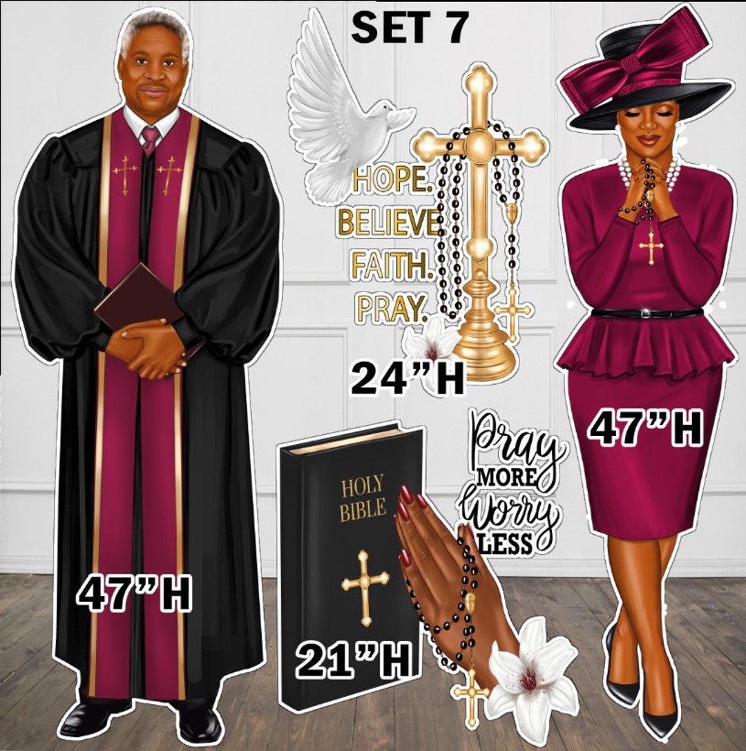 Pastor and Women Church Dress Coroplast Decor Church Decorations Center ...